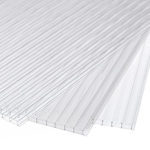 14 Pcs Polycarbonate Greenhouse Panels, 4' x 2' x 0.24'' Twin-Wall Polycarbonate Panels ...