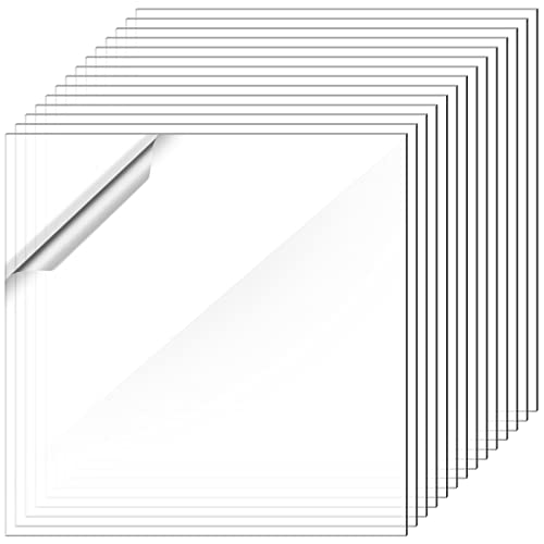 20 Pack 12 x 12 x .02 Inch Clear Plastic Craft Polycarbonate Sheet Thin ...