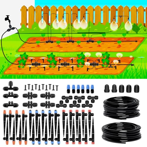 240FT Drip Irrigation System, 2025 Upgraded Quick Connector Irrigation ...