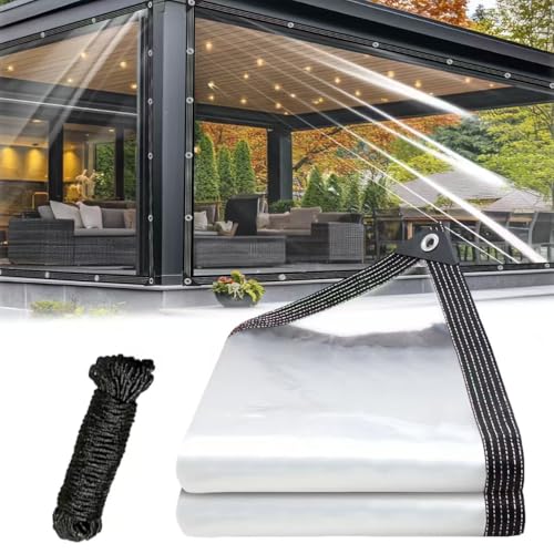 Clear Tarp Heavy Duty Waterproof 8x10ft, 14mil Clear Plastic Sheeting ...