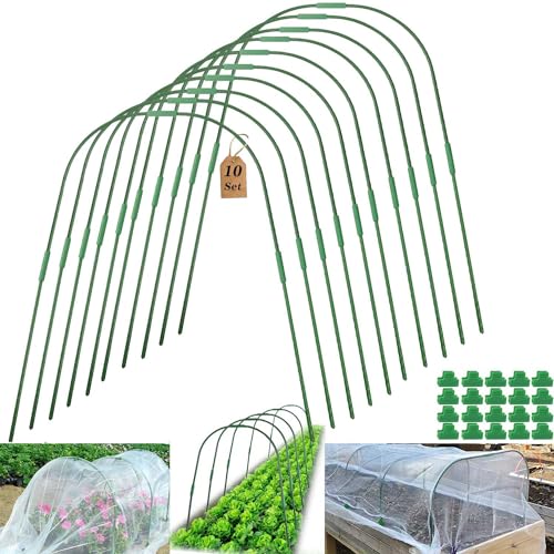 Garden Hoops for Raised Beds 10 Set 25 x31IN DIY Detachable Rust-Free ...