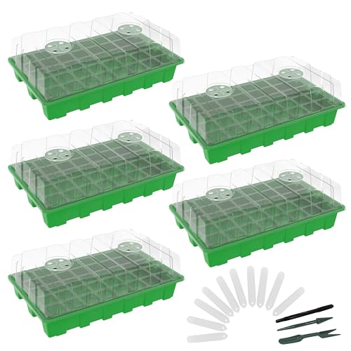 Gardzen 5 Pack BPA Free Seed Starter Tray Kit, 40 Cell Reusable ...