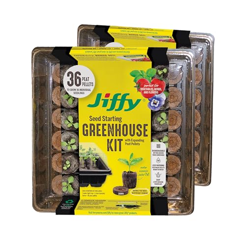 Jiffy Seed Starting Tray Kit, 36 Cell 36mm Peat Pellets with Bonus - 2 ...