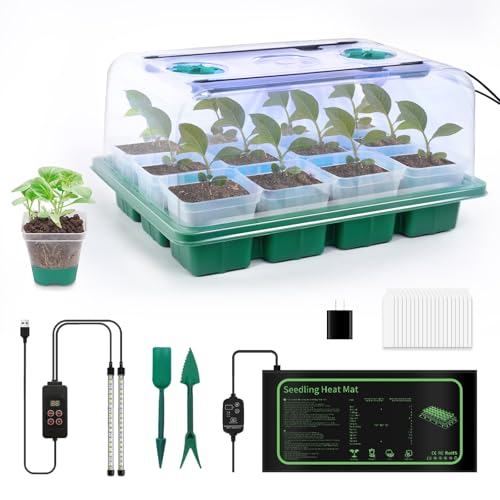 joyhalo 12 Cell Seed Starter Kit with Grow Light and Graphene Heating ...