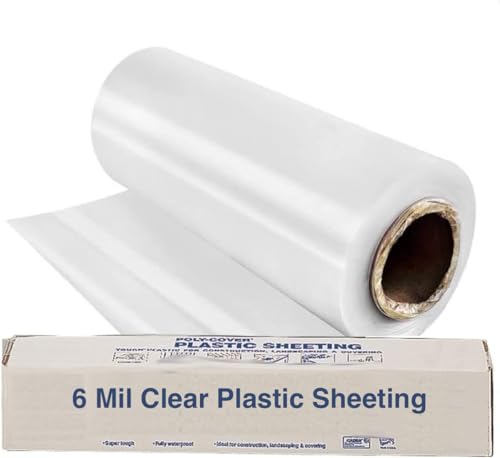 Rocky Mountain Goods 6 Mil 10' x 100' Clear Plastic Sheeting - Heavy Duty 6 Mil Polyethylene ...