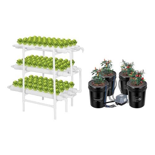 VIVOSUN DWC Hydroponics Grow System, 5-Gallon Deep Water Culture, and Hydroponics Growing System ...